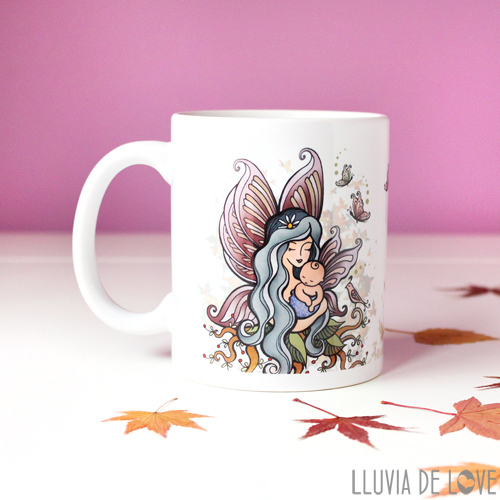 Tazas de cerámica con hadas. Regalos prácticos para madres : Lluvia de Love